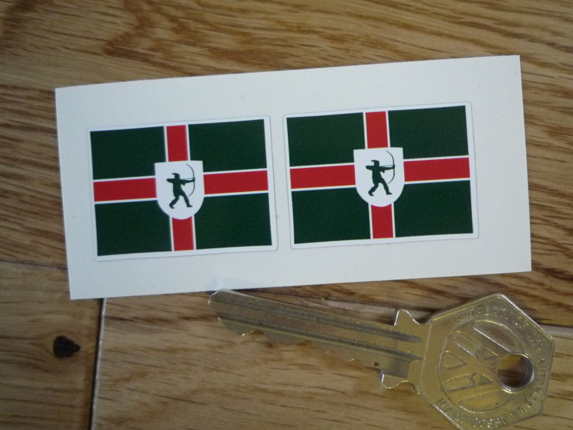 Derbyshire Flag & Sash Sticker - 2"