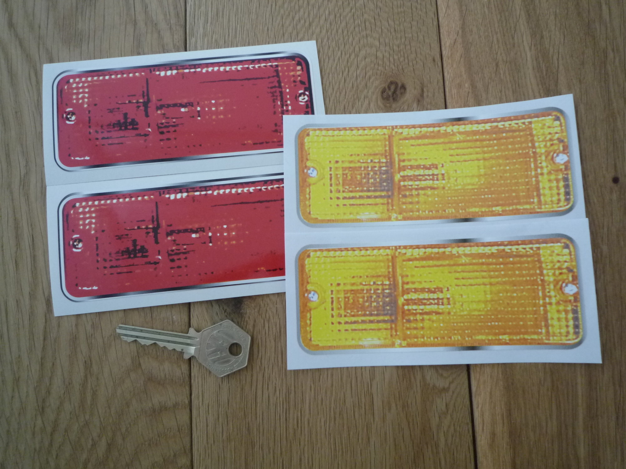 Amber Indicator Fake Light Pedal or Race Car Stickers - 2.75" or 4" Pair