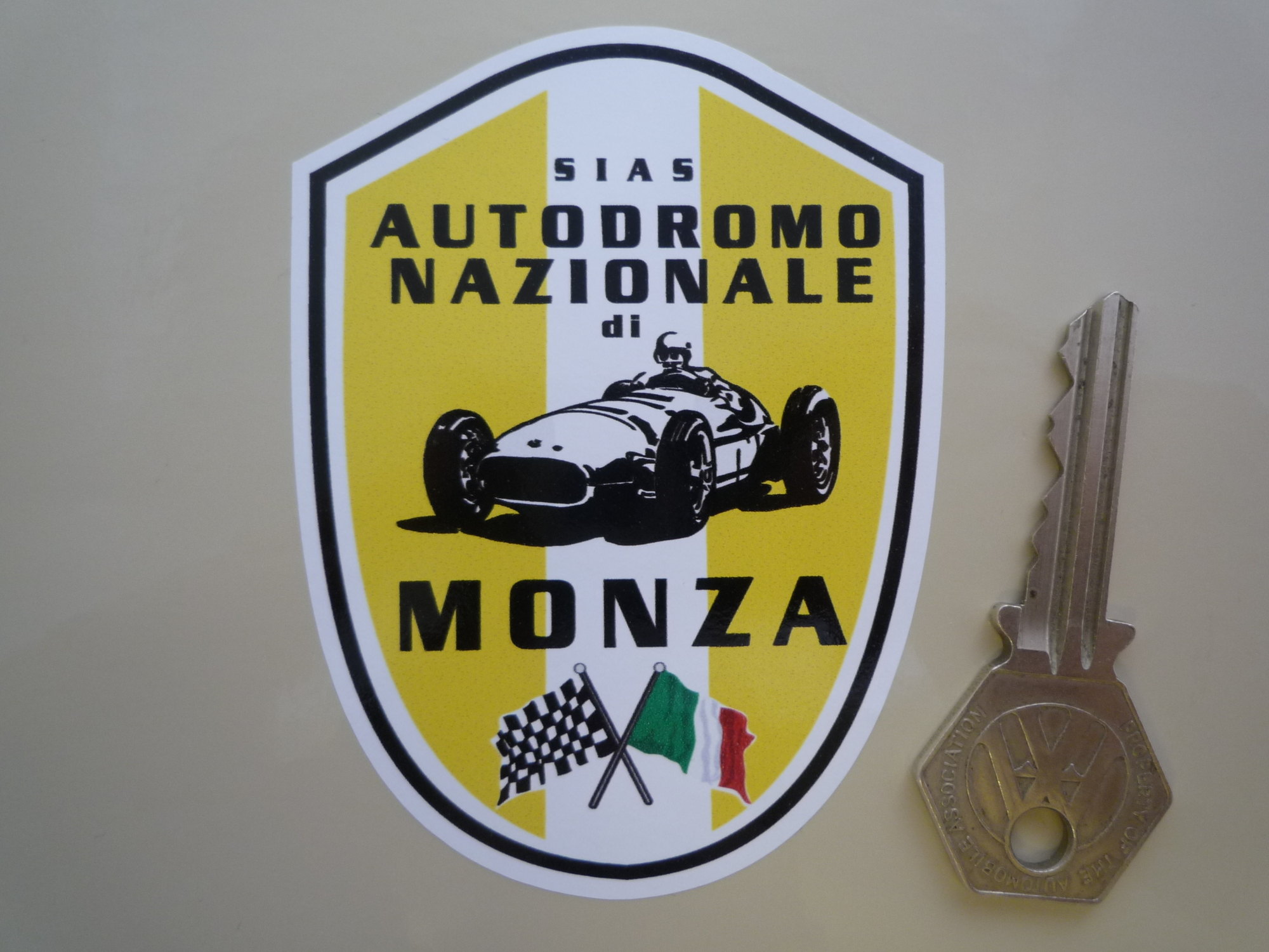 Monza Watsonian Sidecar Stickers. 7" Pair.
