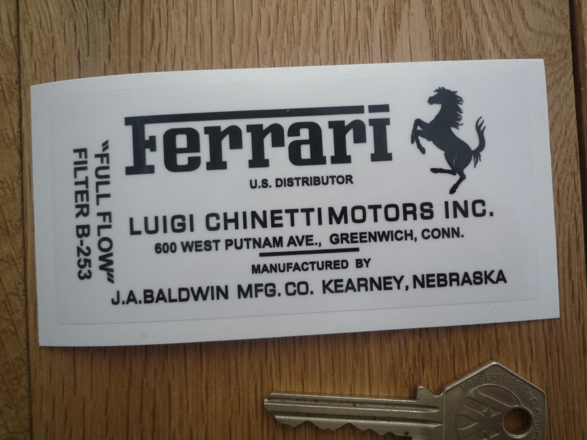 Ferrari Radiator Sticker. 3".