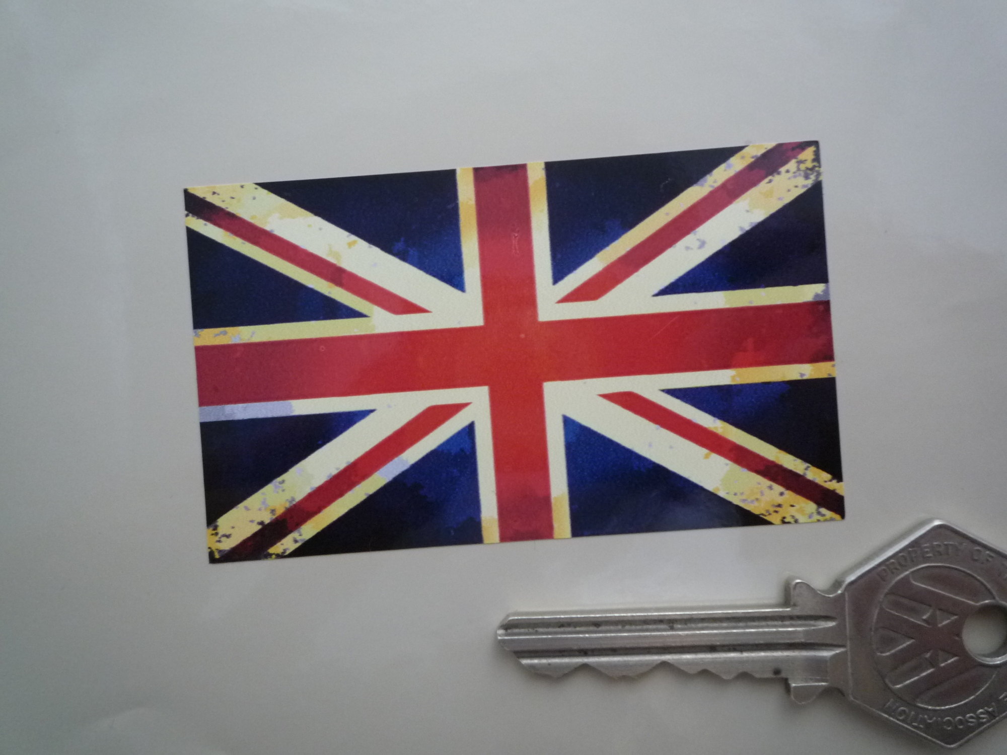 Crossed Union Jack & Northern Ireland Flag Sticker. 4".