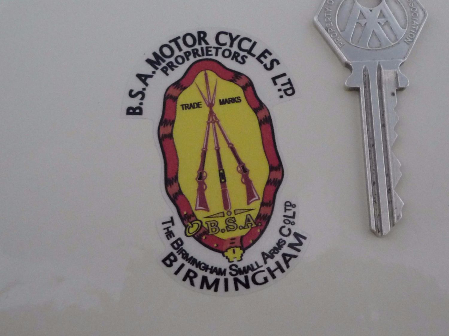 BSA Cut To Shape with Outline Gas Tank Stickers. 5.5" Pair.