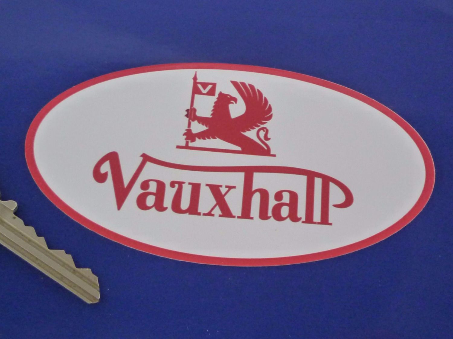 Vauxhall Old Style Outlined Cut Text Stickers. 6" Pair.
