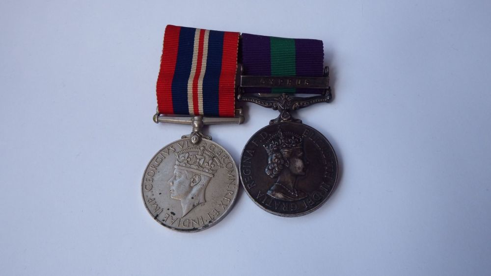 WW2 End of War and GSM Cyprus to 22273660 S Sgt D C Gillies RE / with ...