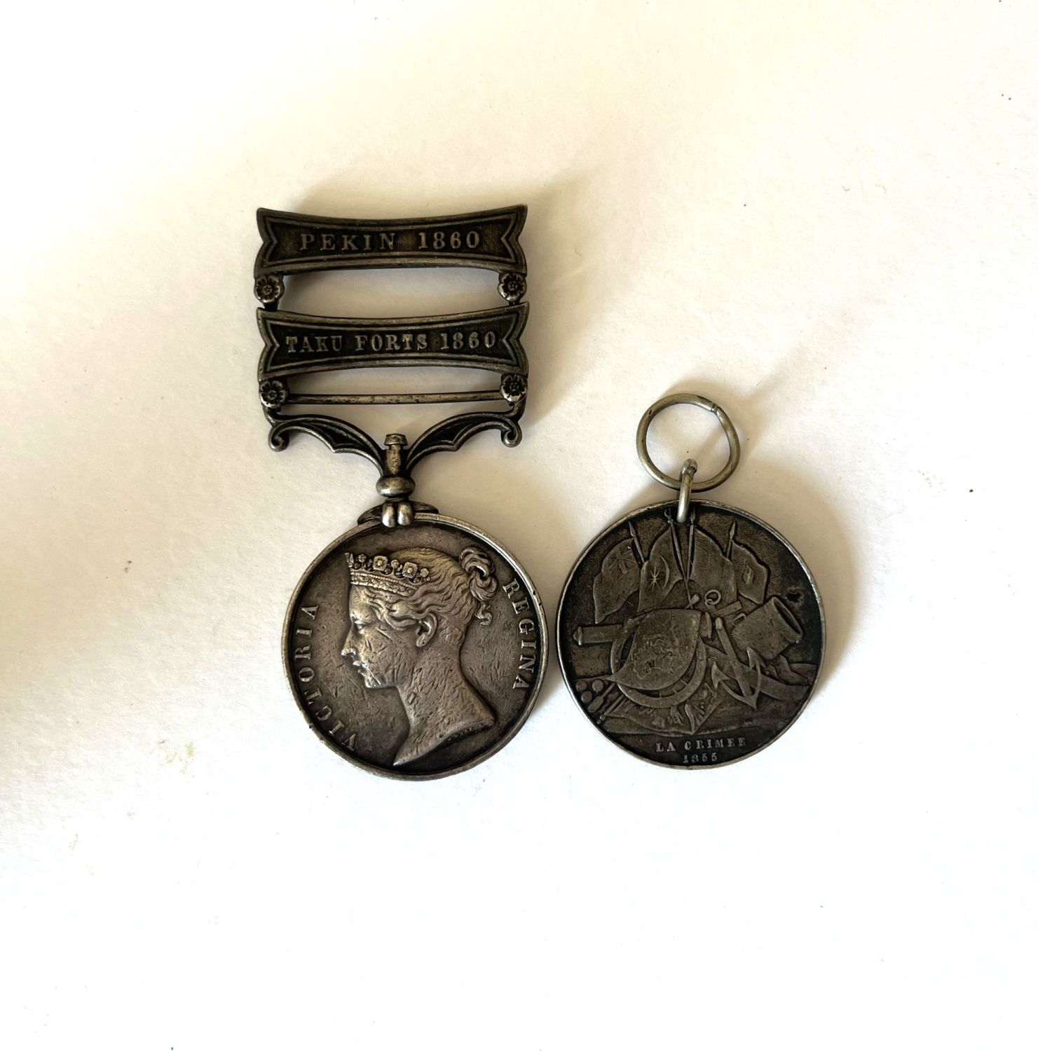 China 1860 and French Crimea Medal to Gunner Roderick McKenzie 4 Bn ...