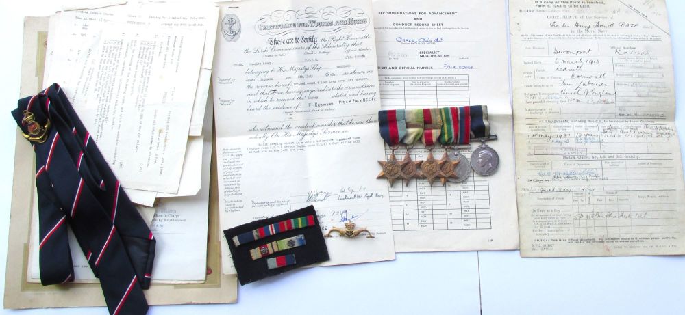 World War Two Naval Long Service group to SPO Craze RN / survived the ...