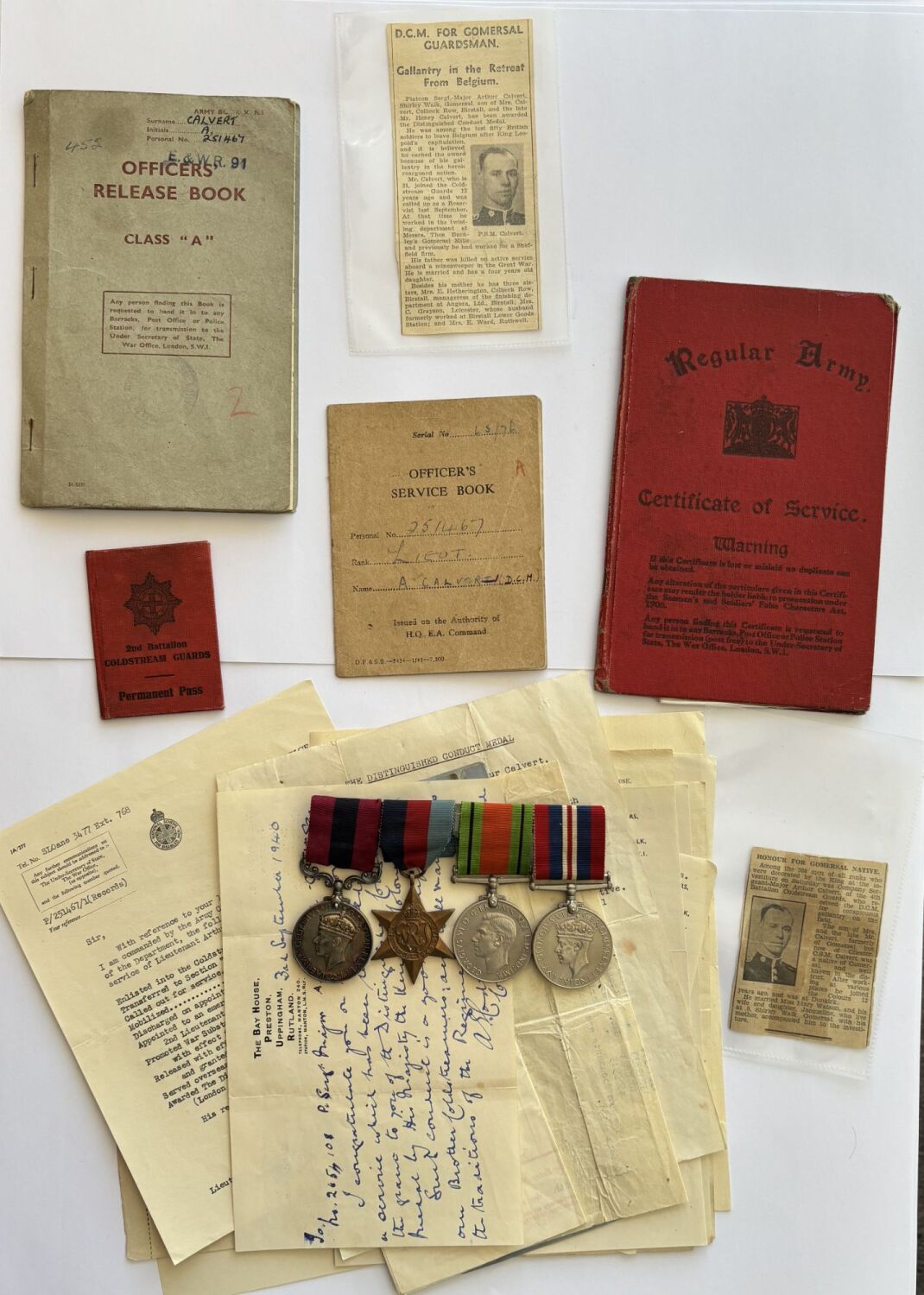 A retreat from Belgium June 1940 DCM group to Lieutenant A Calvert ...