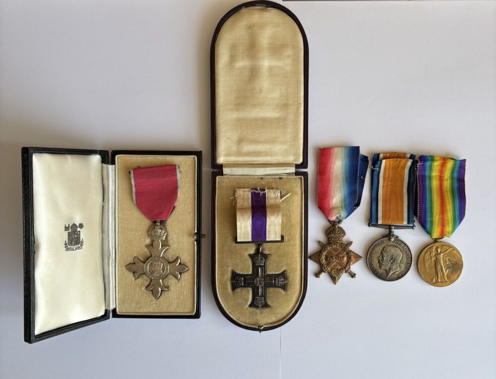 An MBE and MC Group to Lieutenant Swales Tank Corps / badly wounded and ...