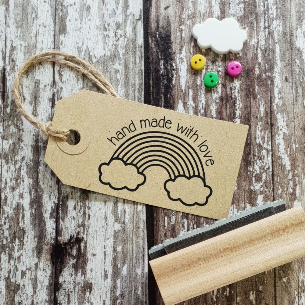 NEW FOR 2022***** Rainbow Handmade With Love Rubber Stamp