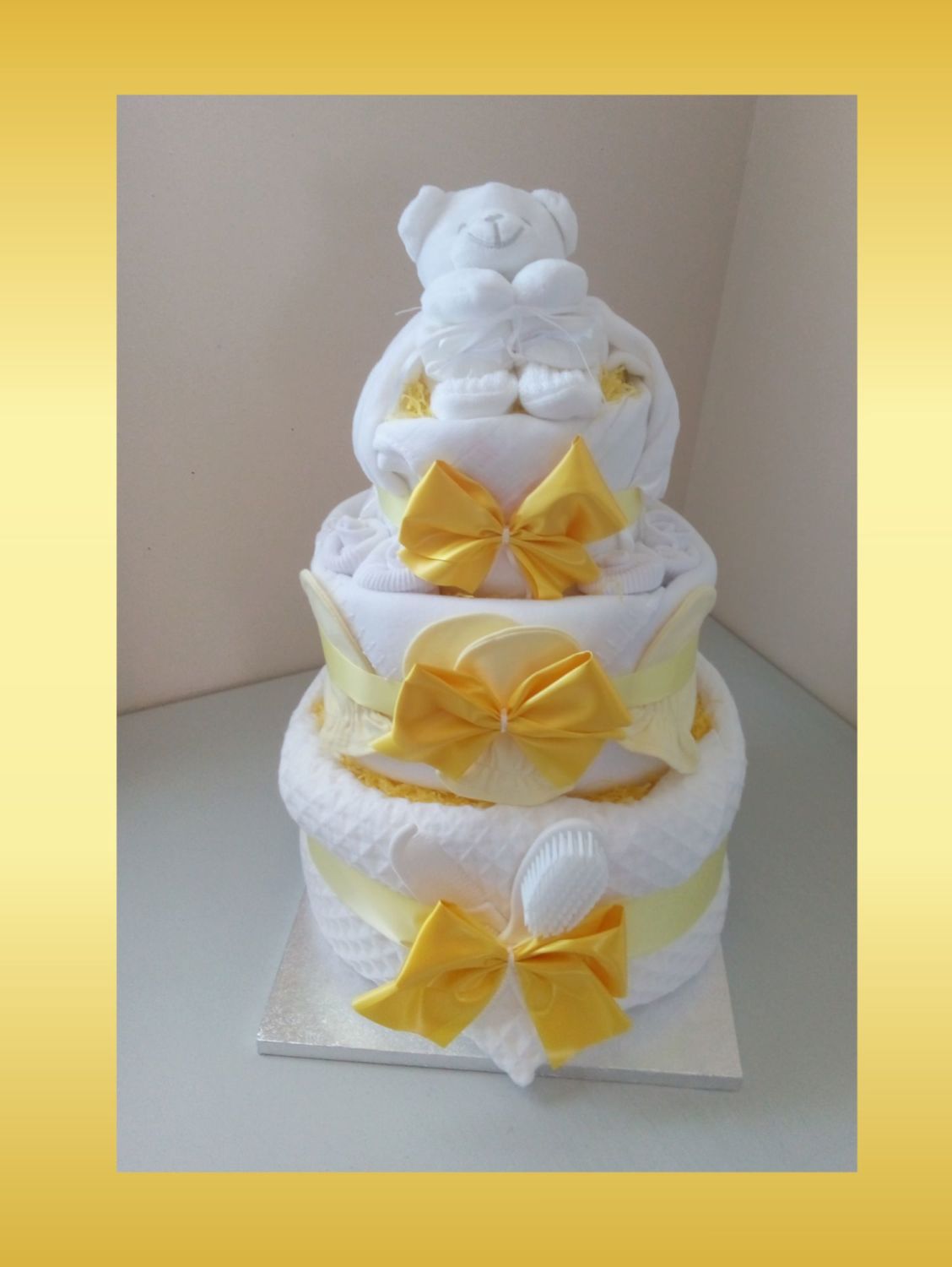 Unisex Nappy Cake - diaper cake - baby cake - baby shower gift - Nappy ...