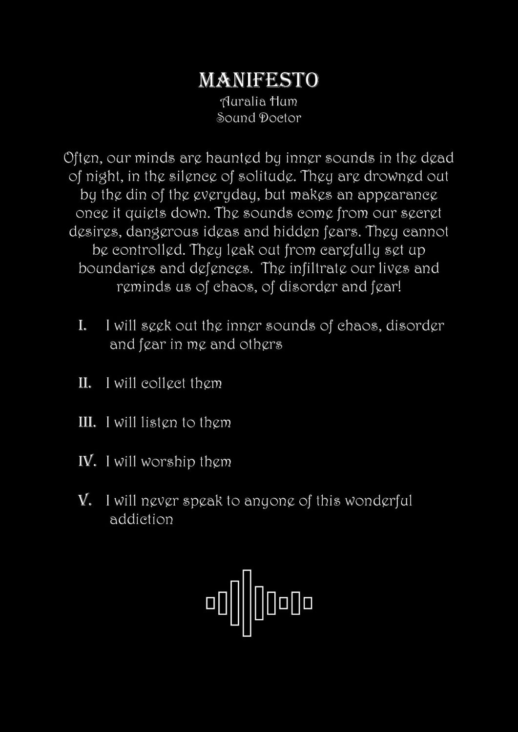 Interactive sound art piece. Auralia Hum. Victoria Karlsson Sound Artist