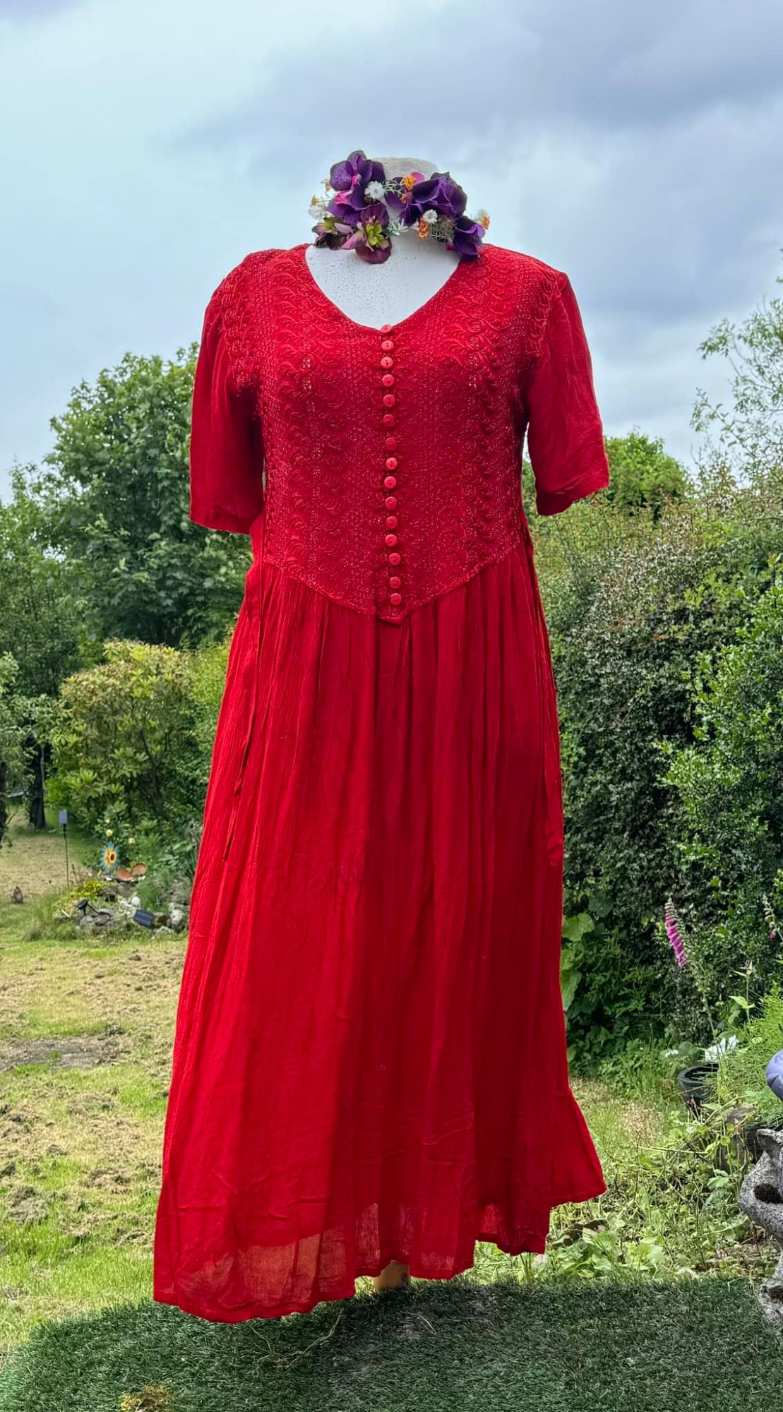 Lovely hippy/folksy short sleeved dress [44 inch bust]