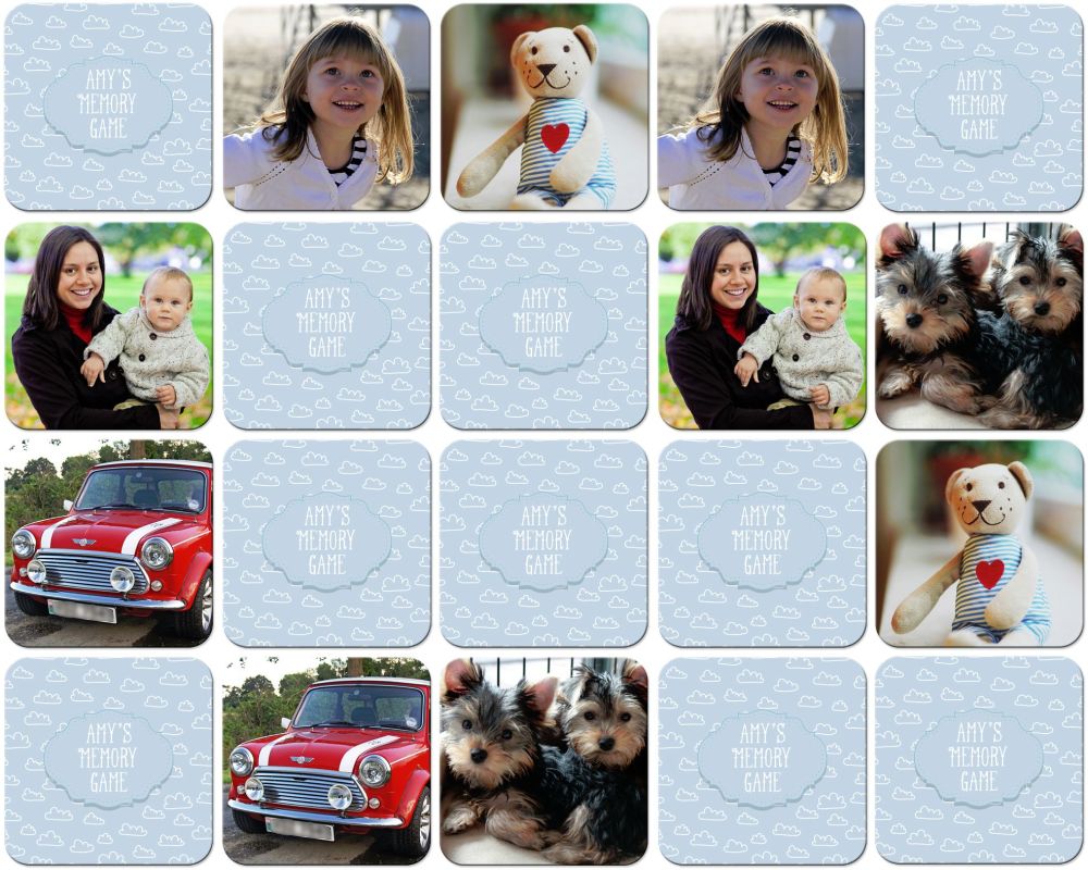 Handmade Personalised Memory Card Game | unique gift idea for child