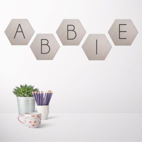 Personalised Wooden Hexagon Wall Plaques | Handmade Wood Signs