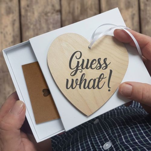Personalised Announcement Gift Heart | Handmade Wooden Plaques