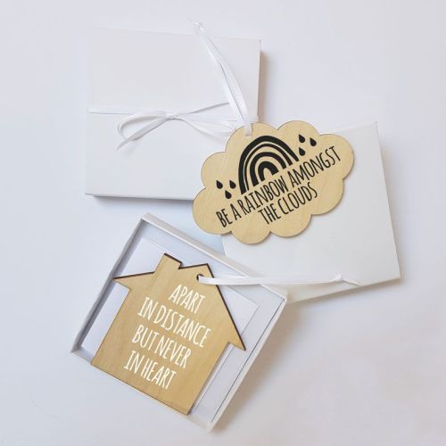 Mini Wooden Message Plaques | Personalised Gift Wrapped Present