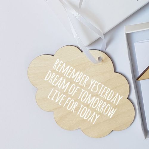 Mini Wooden Message Plaques | Personalised House & Cloud Plaques