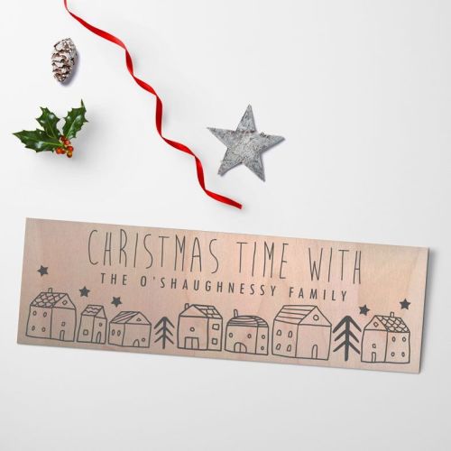 Personalised Wooden Family Christmas Signs | Handmade, Free P&P