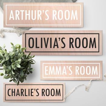Personalised Wooden Room Name Signs | Bedroom Door Plaque