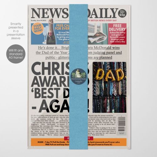 Personalised Father's Day Newspaper for Dad | PhotoFairytales