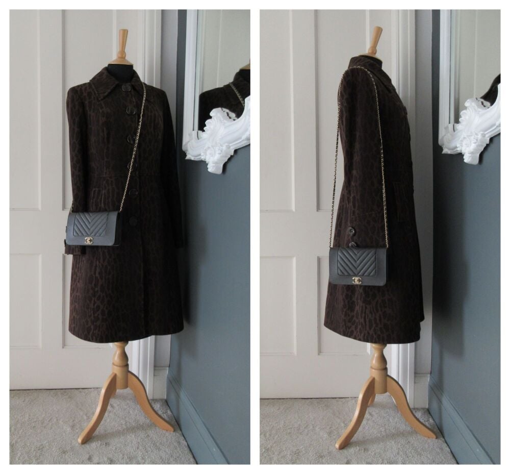 Chanel Wallet on Chain WOC in Chevron Quilted Gunmetal Caviar