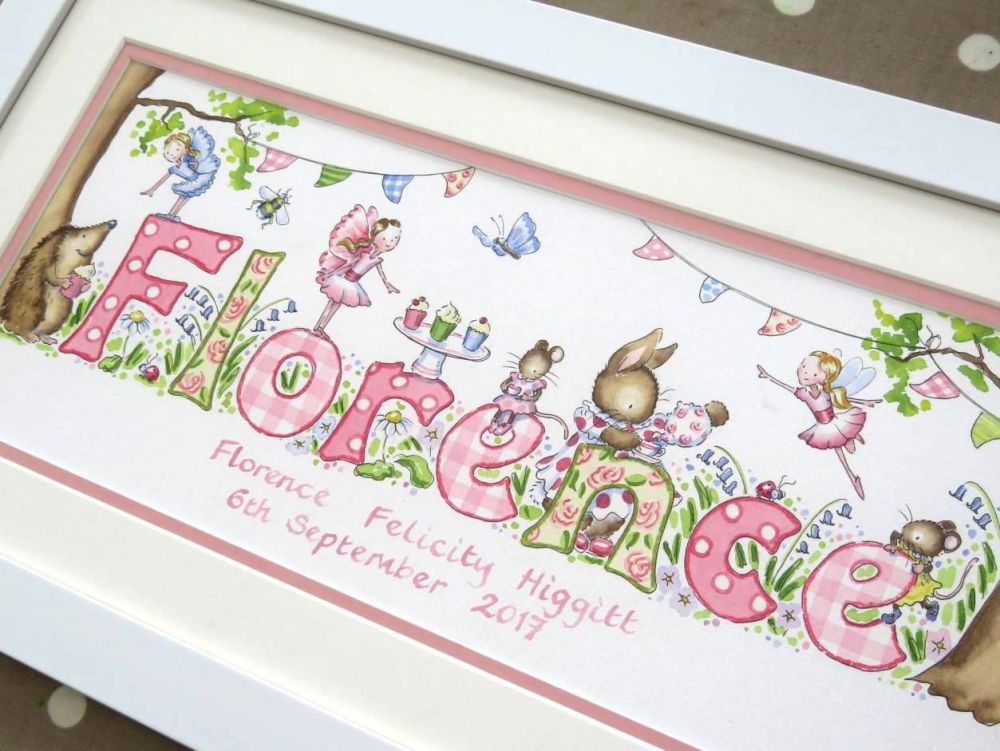Name art for a woodland themed nursery - beautiful original watercolours