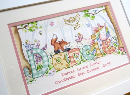 Personalised name paintings - original watercolours by Baby Name Pictures