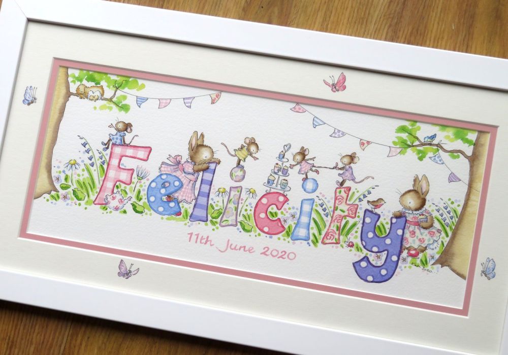 Personalised name paintings - original watercolours by Baby Name Pictures