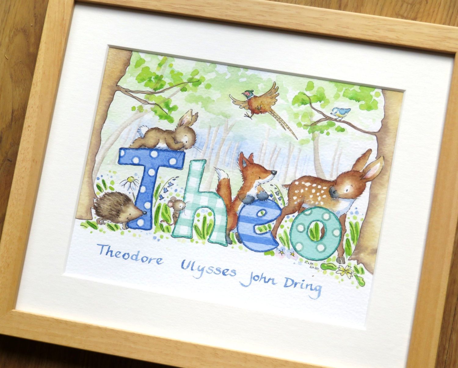 Personalised name paintings - original watercolours by Baby Name Pictures
