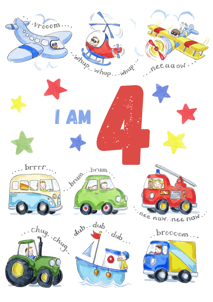 Children's age cards - Personalised Unique Name Art