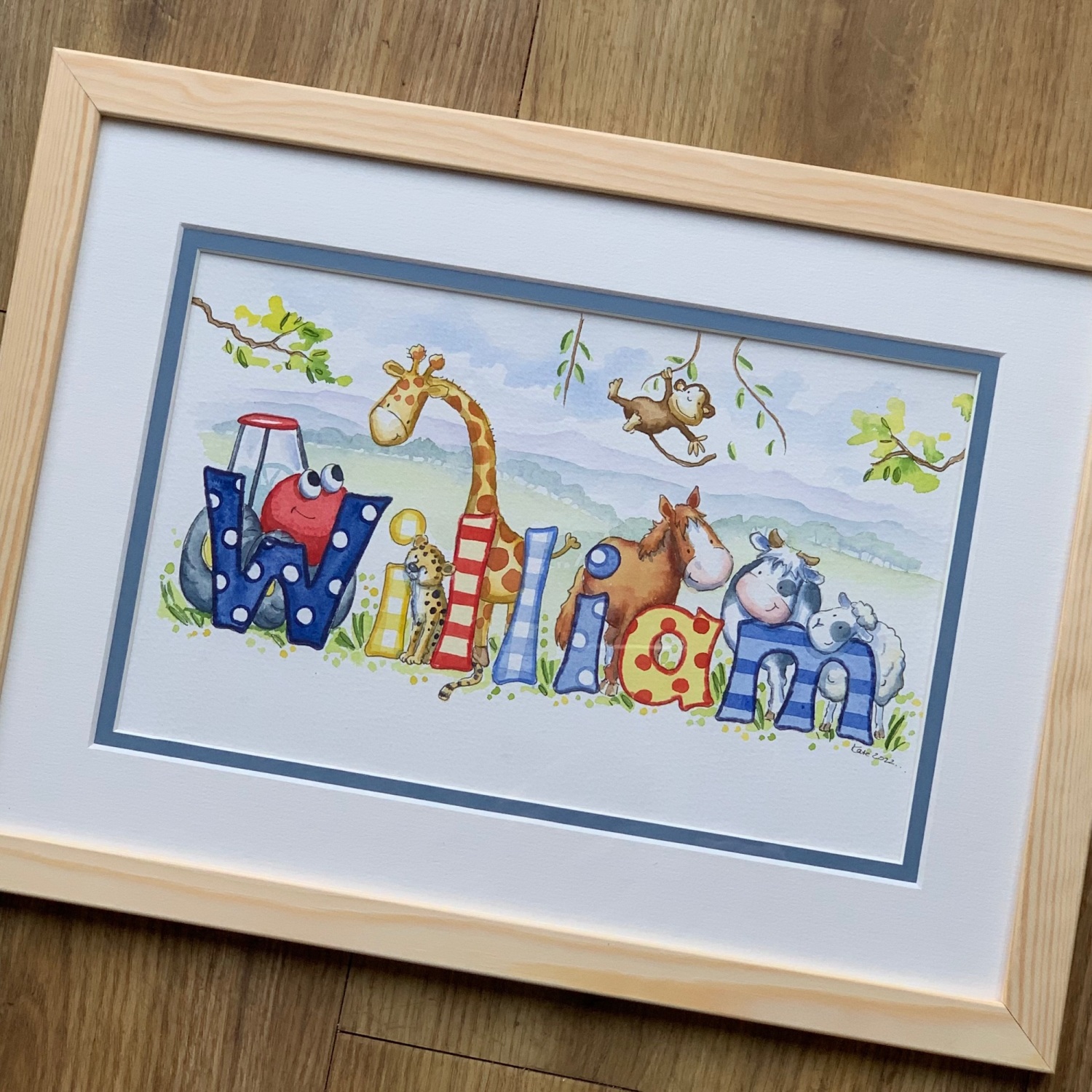 Personalised name paintings - original watercolours by Baby Name Pictures