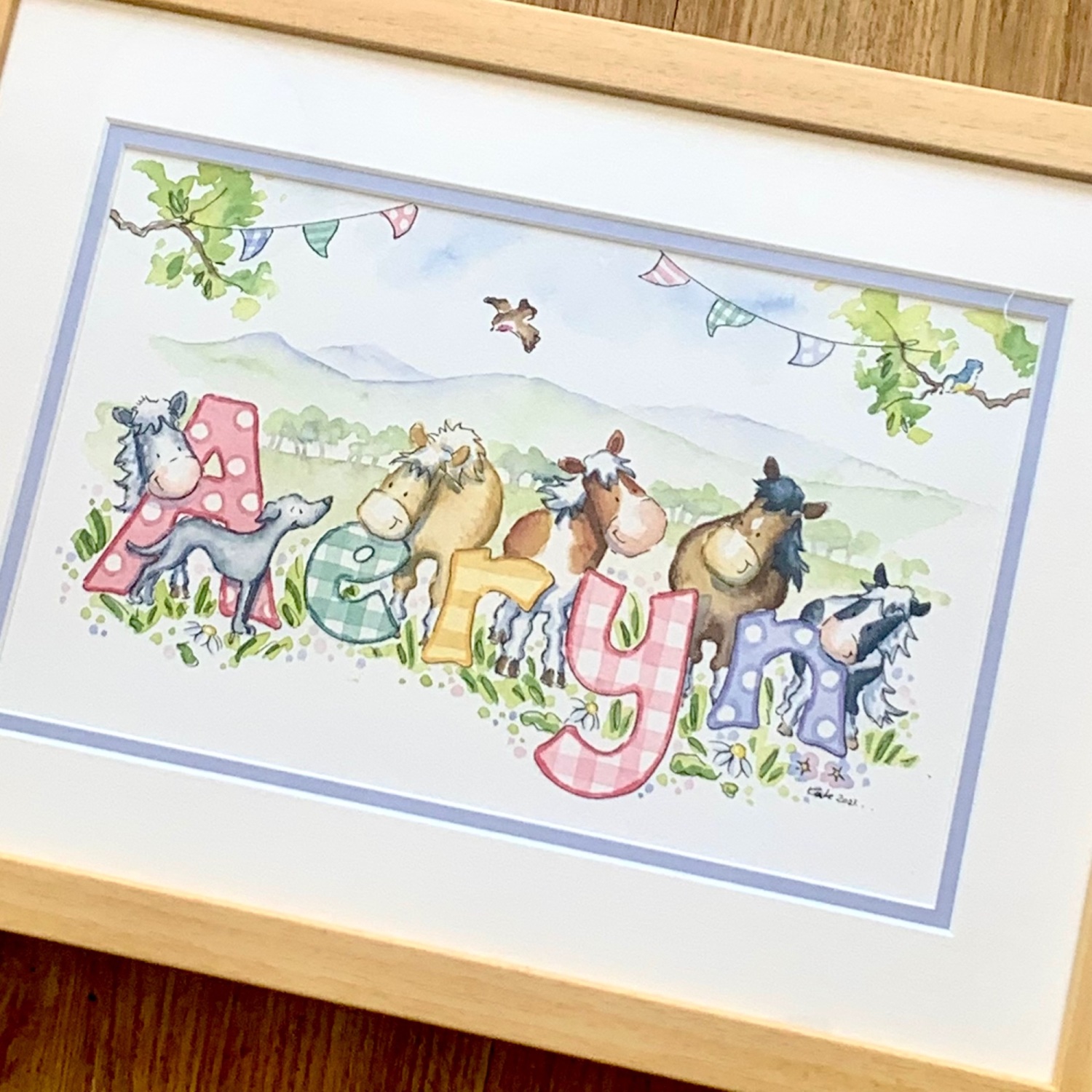 Personalised name paintings - original watercolours by Baby Name Pictures