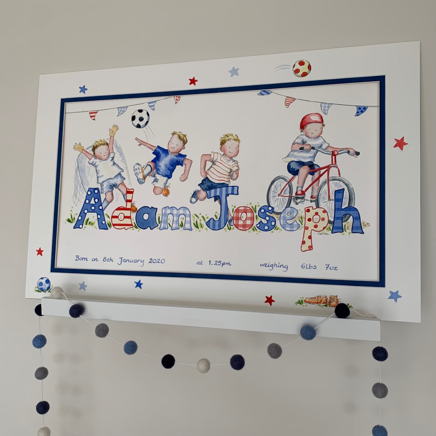 Personalised name paintings - original watercolours by Baby Name Pictures