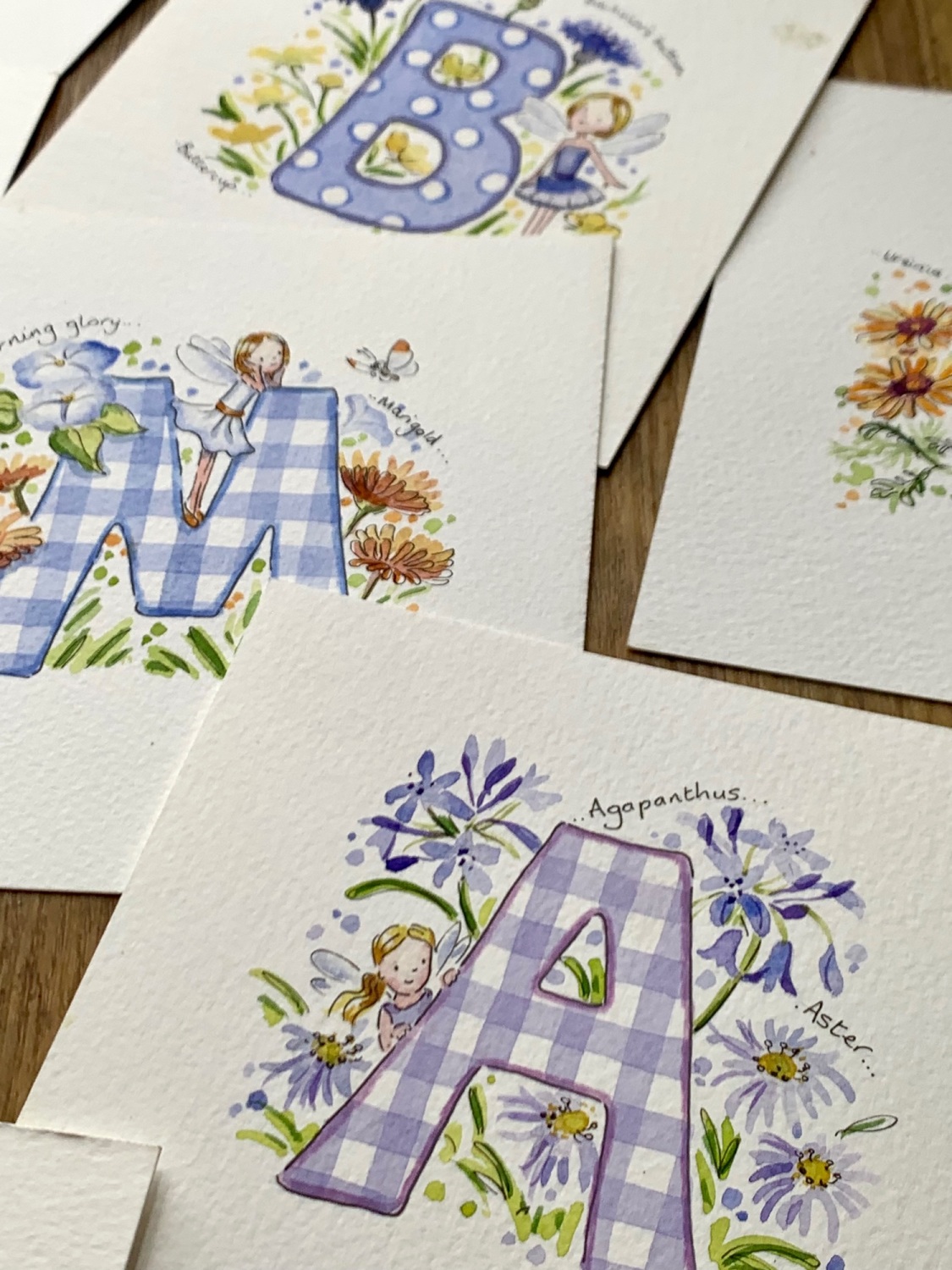 Mini Personalised Letters | Hand-Painted Watercolour Name Art by Kate ...