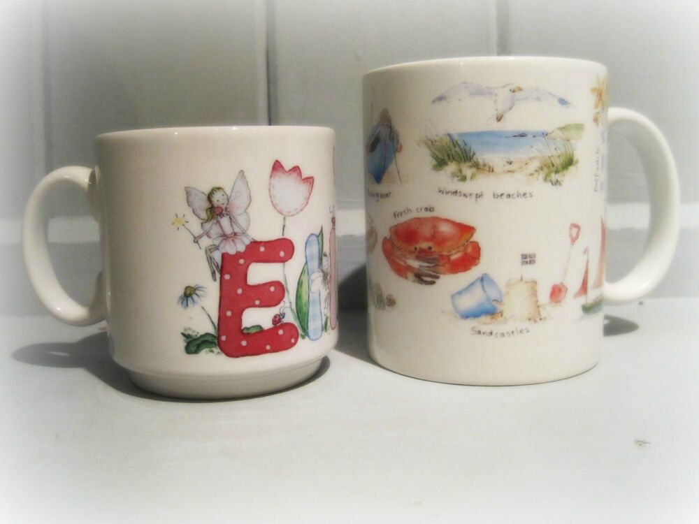 Childrens mini ceramic initial mug