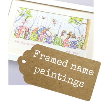 Personalised name paintings - original watercolours by Baby Name Pictures