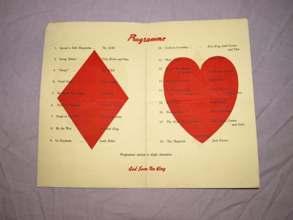 WW2 Army Entertainment Programme, Poona Club, India, 1943 World War 2 ...