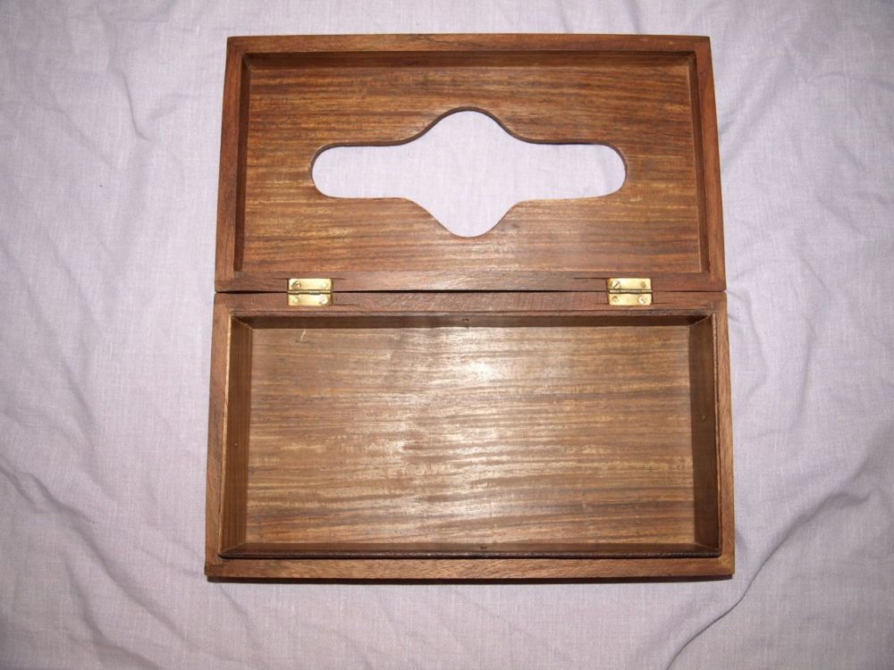 Carved Wooden Tissue Box Holder.