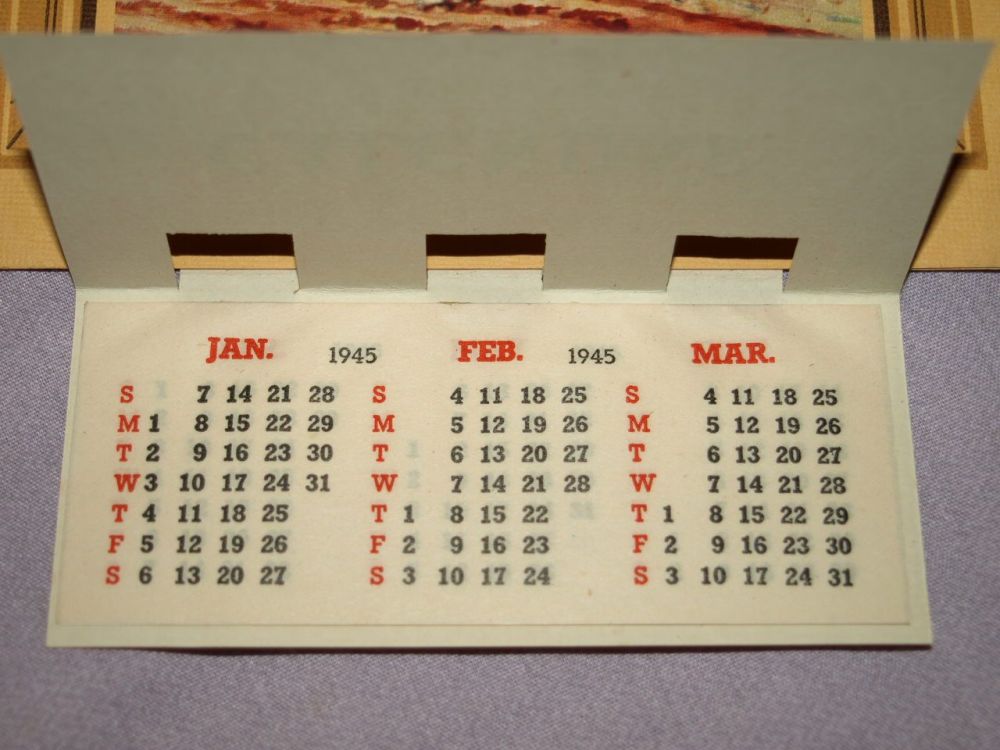 Vintage Sharpe’s Classic 1945 Calendar.