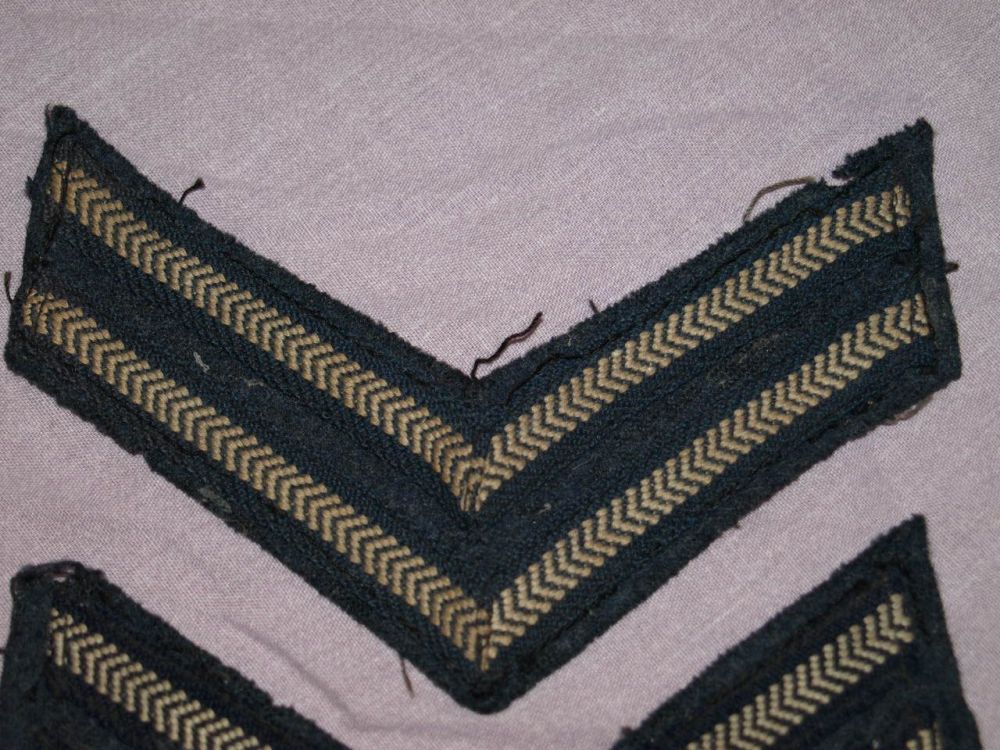 WW2 RAF Uniform Pair of Corporal Chevron Insignia Rank Stripes.