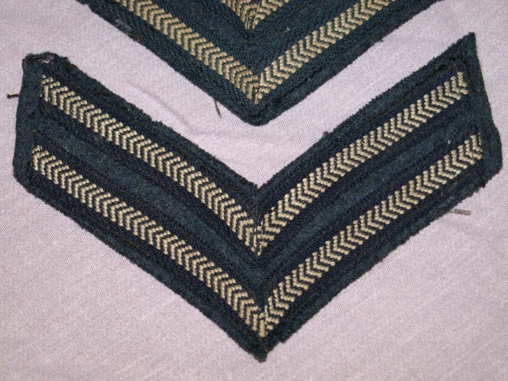 WW2 RAF Uniform Pair of Corporal Chevron Insignia Rank Stripes.