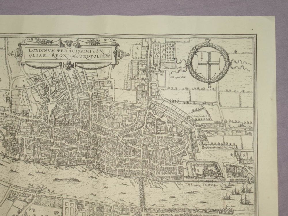 Map Of London, England 1570s Reproduction.
