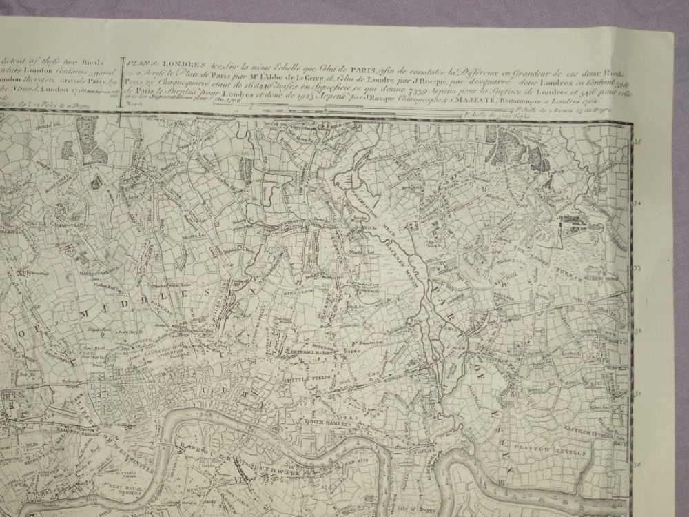 Map of London and Part of Surrounding Counties, England 1760s ...