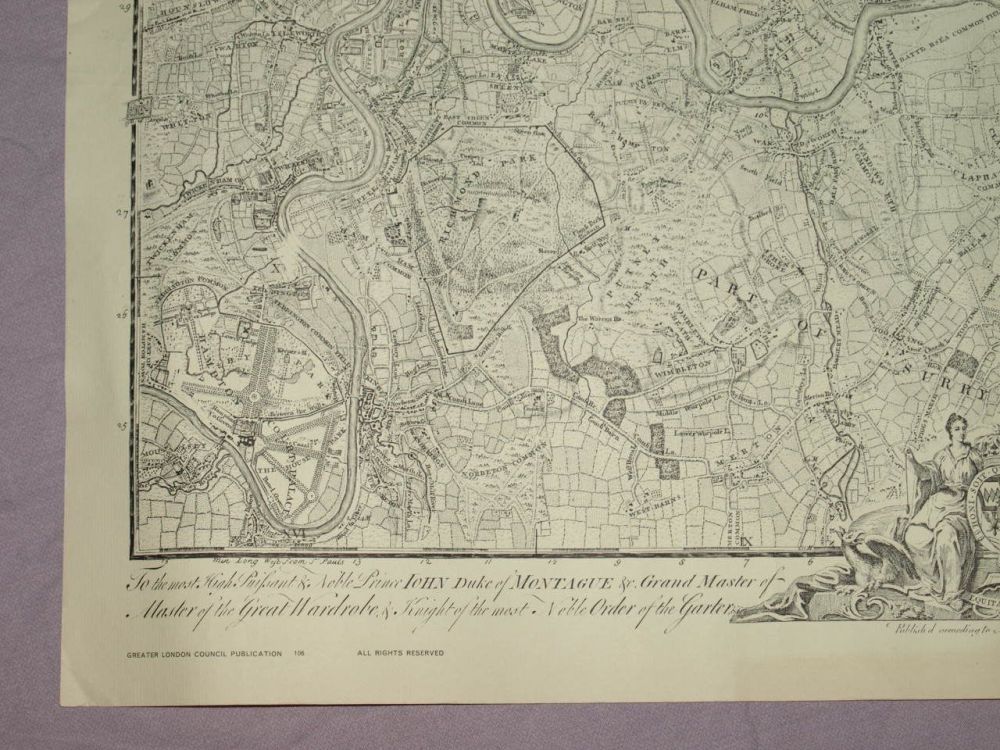 Map of London and Part of Surrounding Counties, England 1760s ...