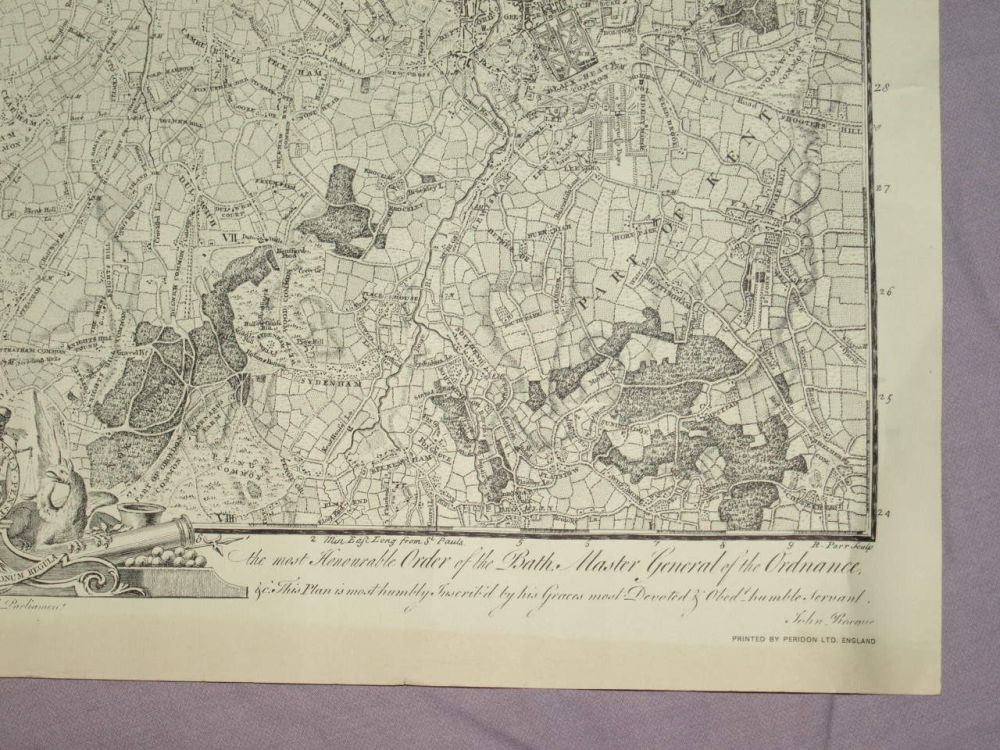 Map of London and Part of Surrounding Counties, England 1760s ...