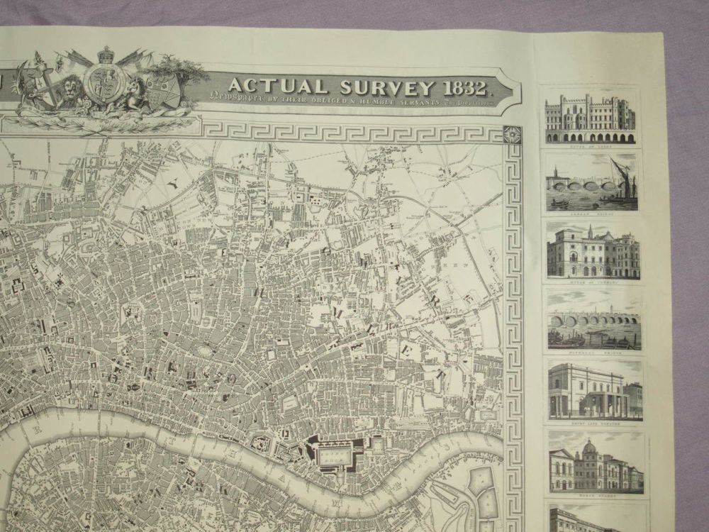 Plan of London From Actual Survey 1832, Reproduction Map.