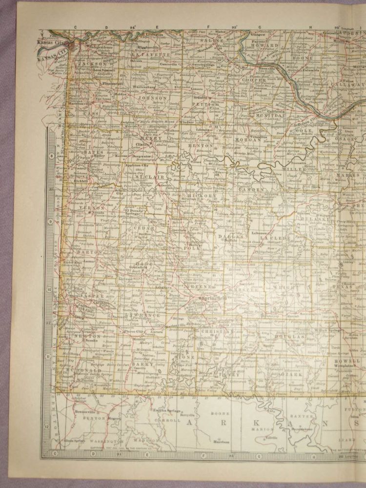 Map of Missouri, Southern Part, 1903.