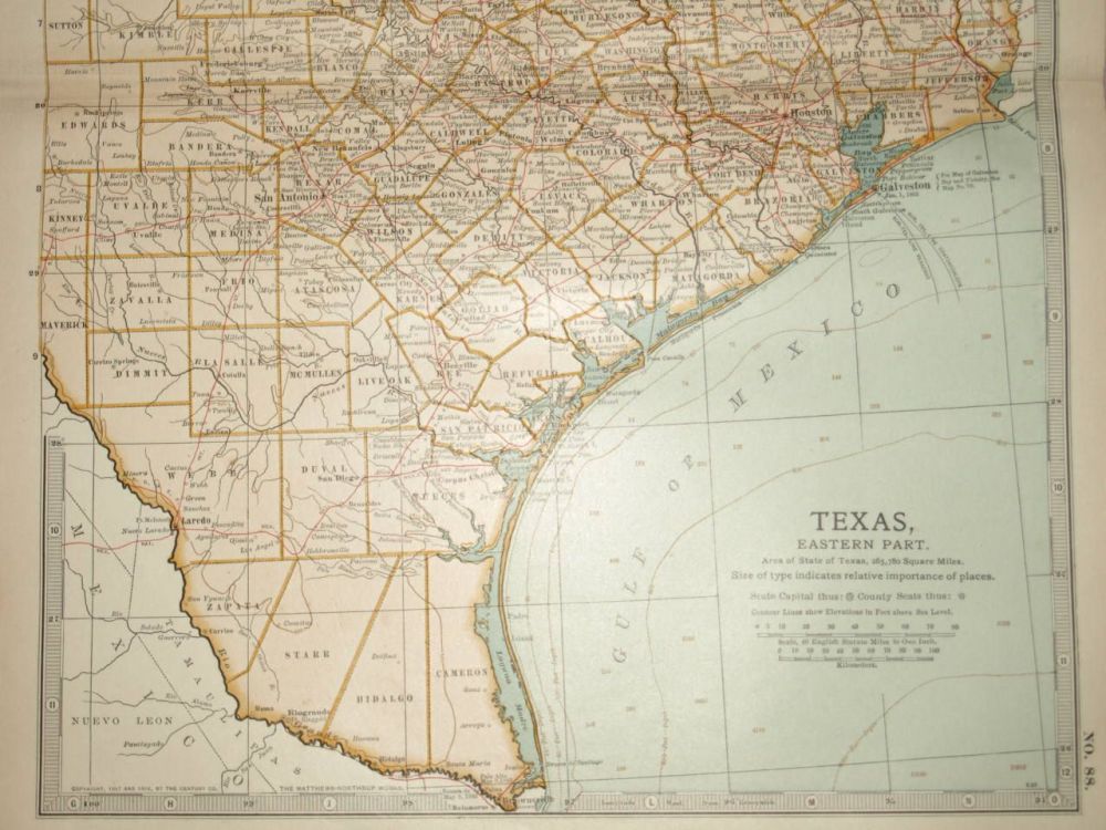 Map of Texas, Eastern Part, 1903.