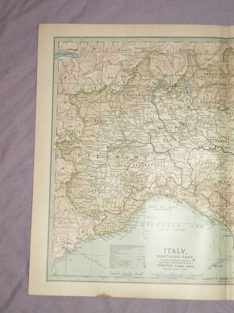Map of Italy, Northern Part, 1903.
