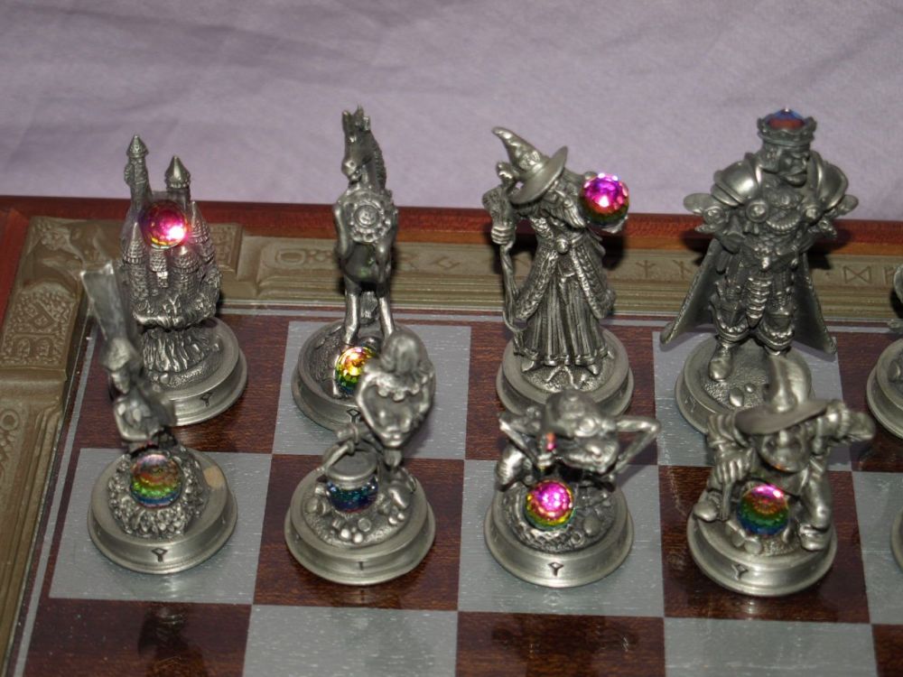 Fantasy of the Crystal Chess Set. Danbury Mint.